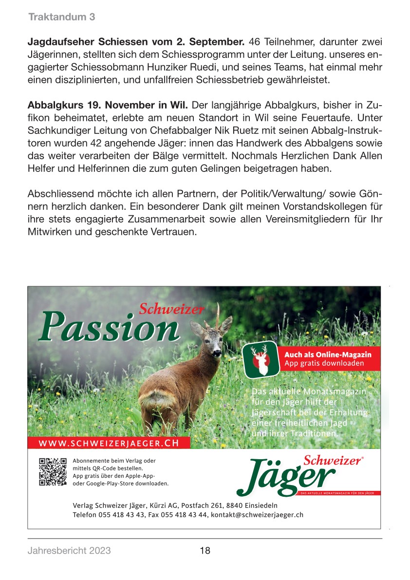 Aargauischer Jagdschutzverein AJV Jagdaargau, der Dachverband der ...